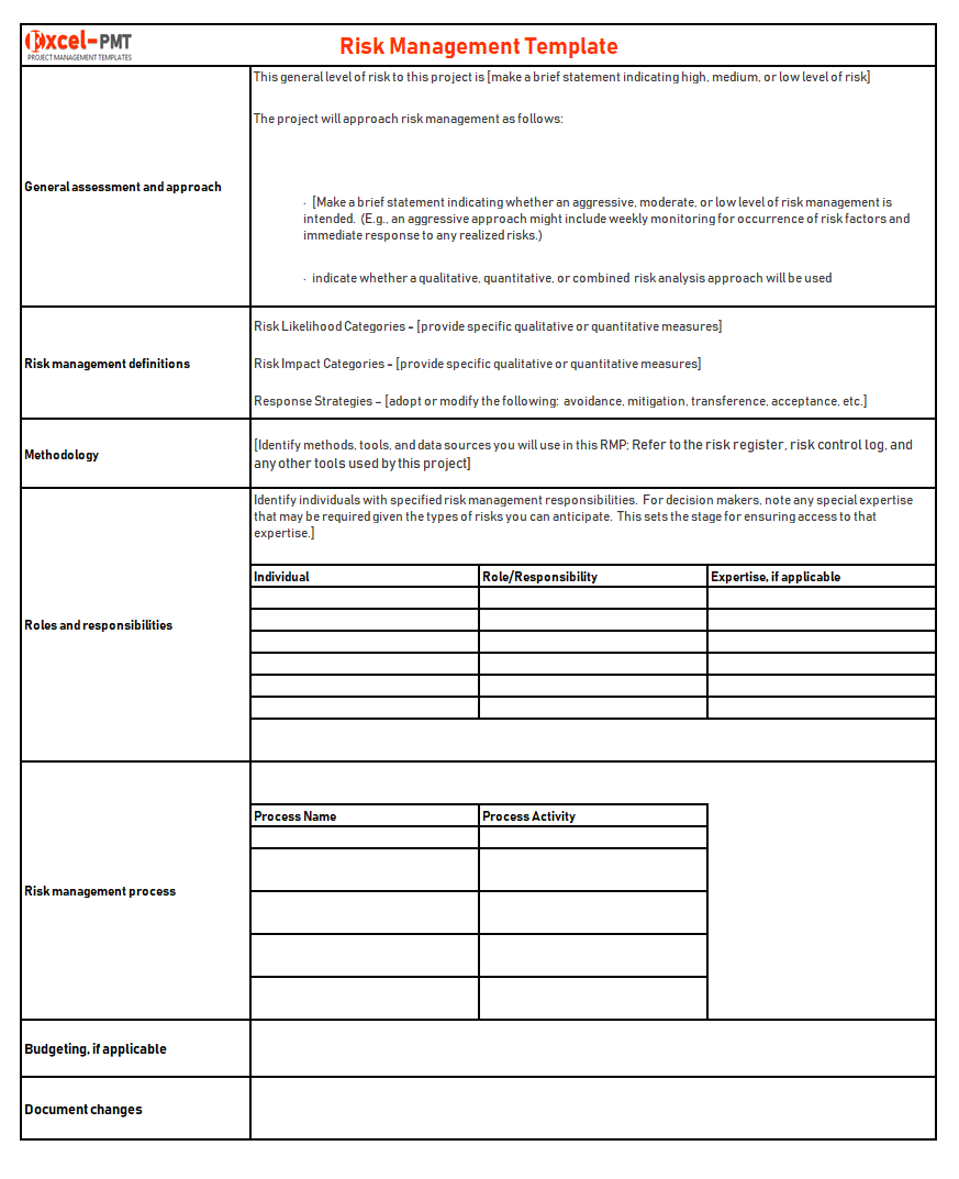Risk management plan | Project Management - Project Management | Small ...