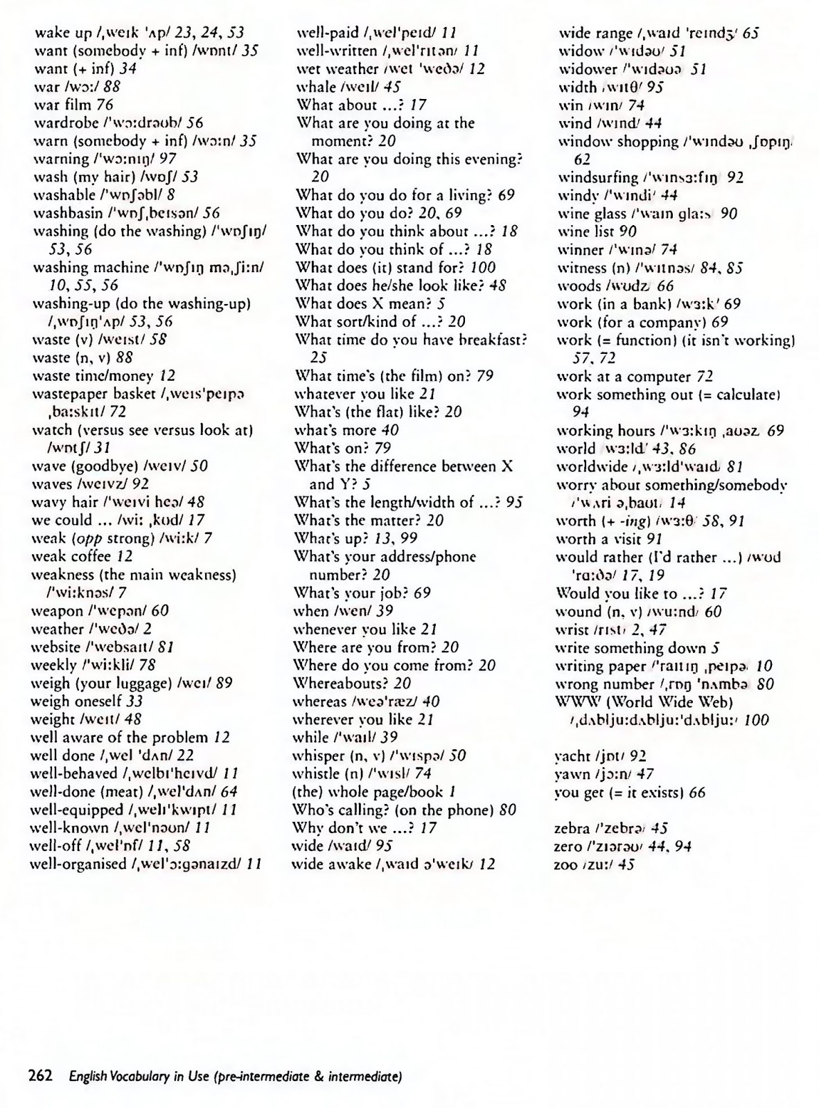Phonetic, Pronunciation and Index - Vocabulary in Use Pre Inter