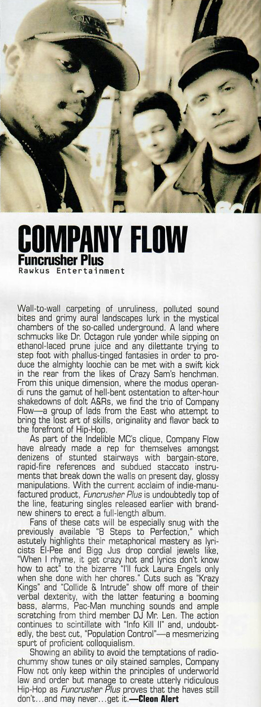 HipHop-TheGoldenEra: Album Review : Company flow - Funcrusher Plus - 1997
