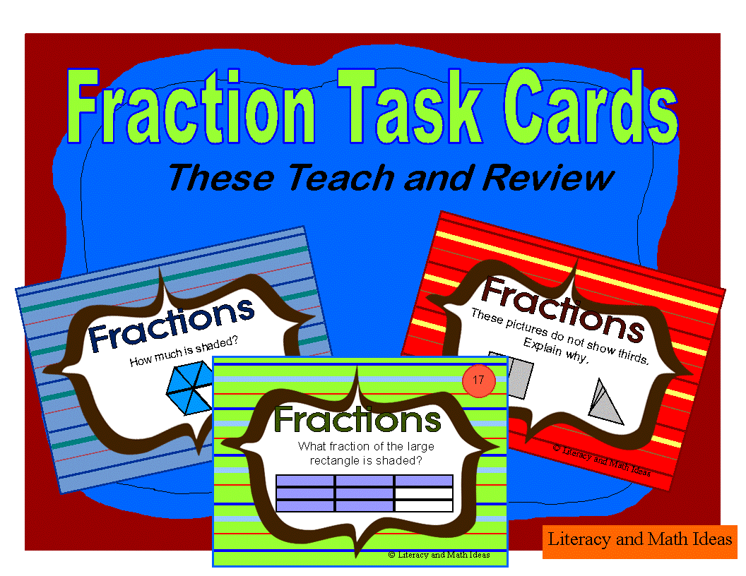 Literacy & Math Ideas: Fraction Task Cards