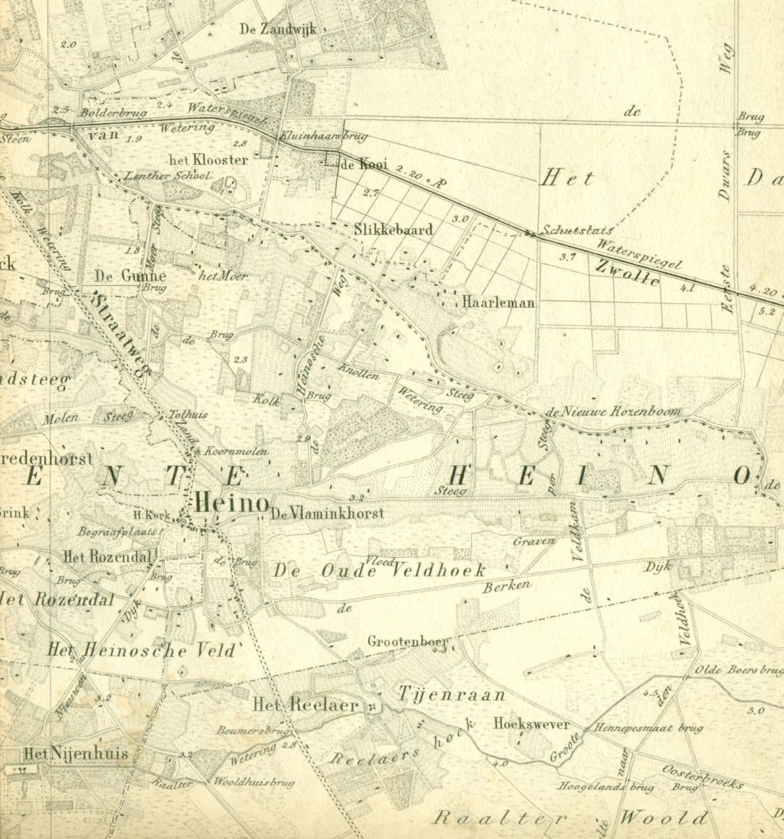 Transisalania en Varia: Topografische kaart van 1849 (17): Heino