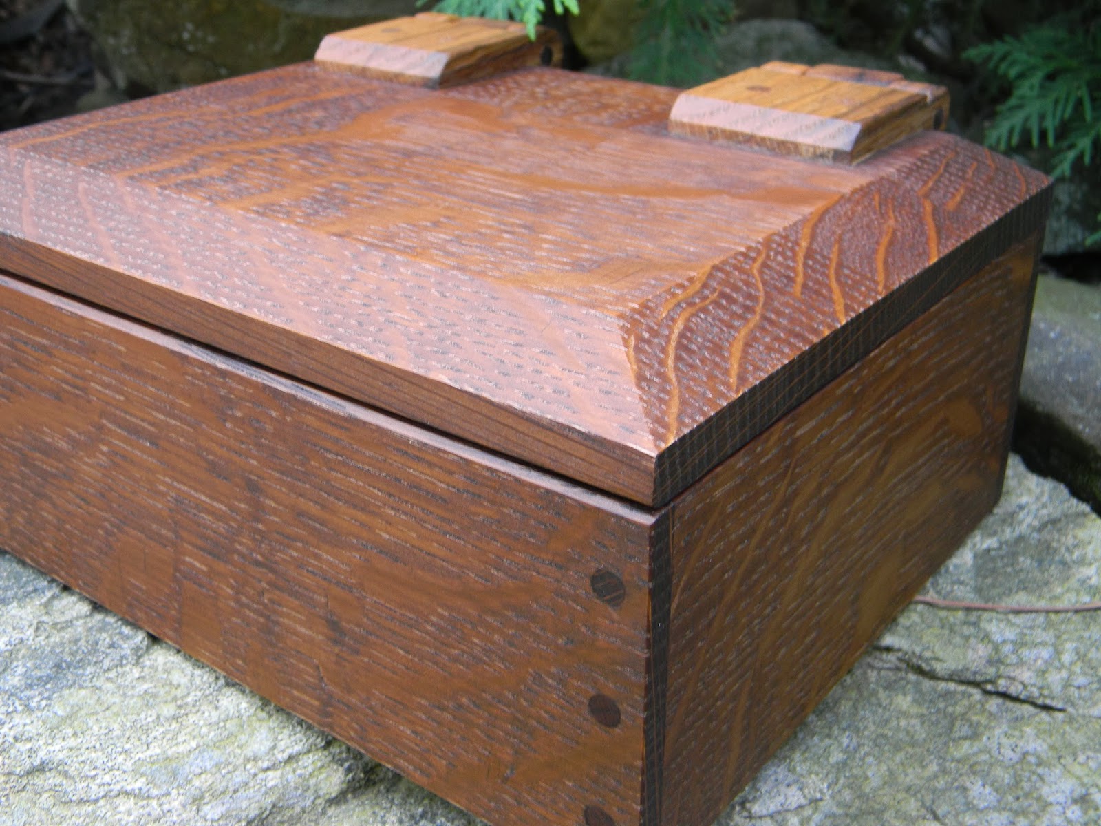 White Oak box with sliding tray