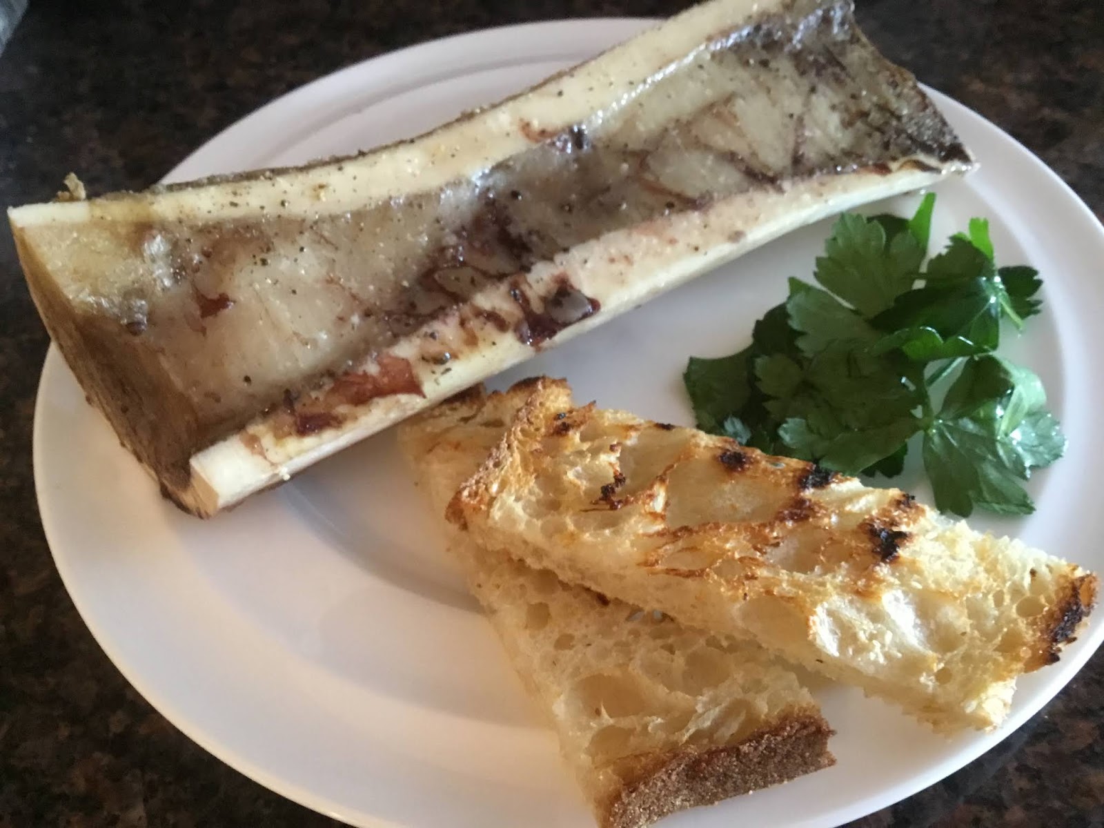 Home on my Range: Roasted Marrow Bones with Toast and Parsley Salad
