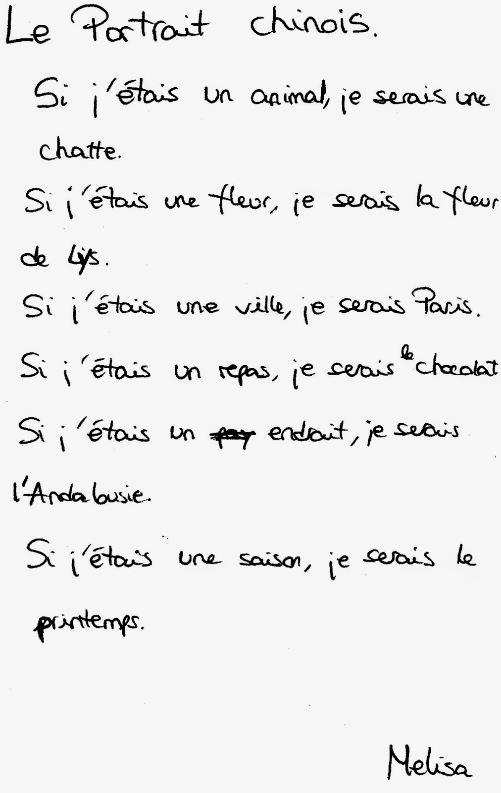 Le Coqui Hebdomadaire: Mon portrait chinois: Si j'étais...