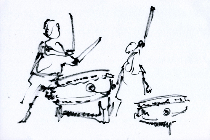 Urban Sketchers Australia: Taiko drumming in Sydney