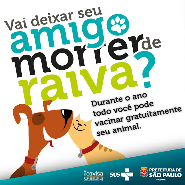 Animais para Adoção - SP: Vacinação contra raiva gratuita e permanente ...