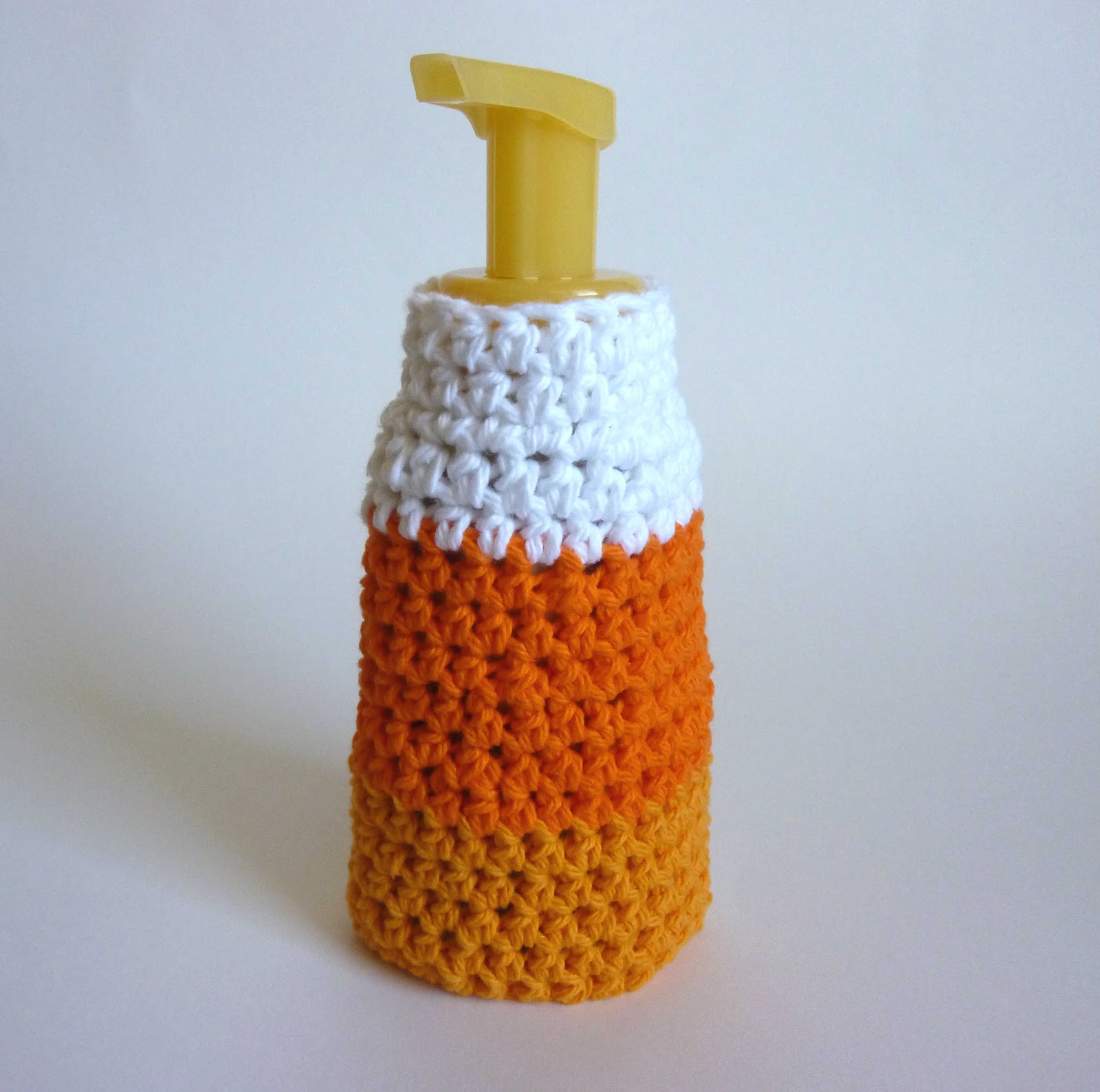 Crochet Dynamite: Candy Corn Soap Dispenser Cover