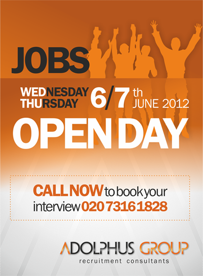 JOB | OPEN DAY in the 6th & 7th June 2012 | Call Now to Book your ...