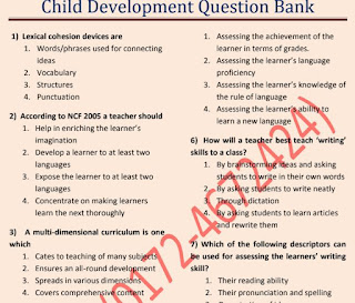 Child Development Question Bank for CTET UPTET Free Download PDF ...