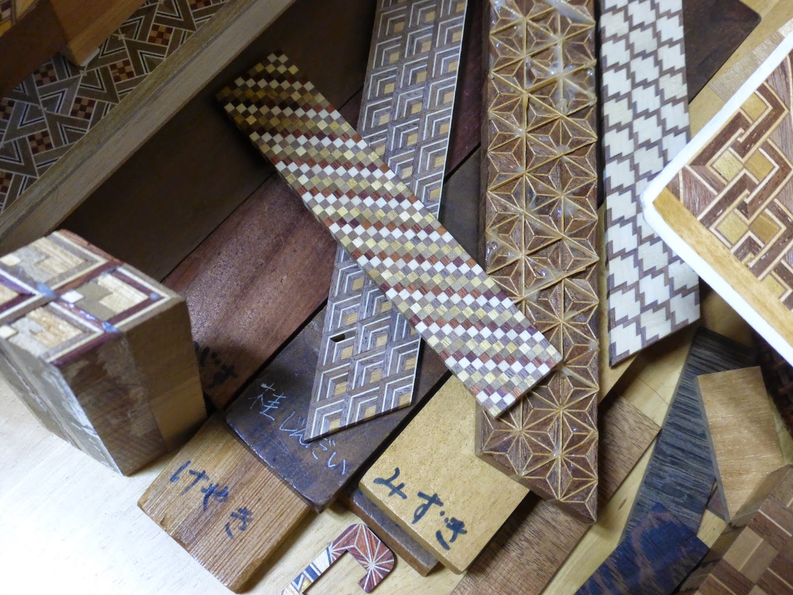 sashiko and other stitching: Hakone yosegi parquetry