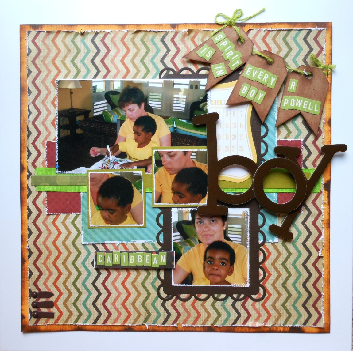 The Papercrafting League: "boy" layout for 4 Crafty Chicks & Quick Quotes