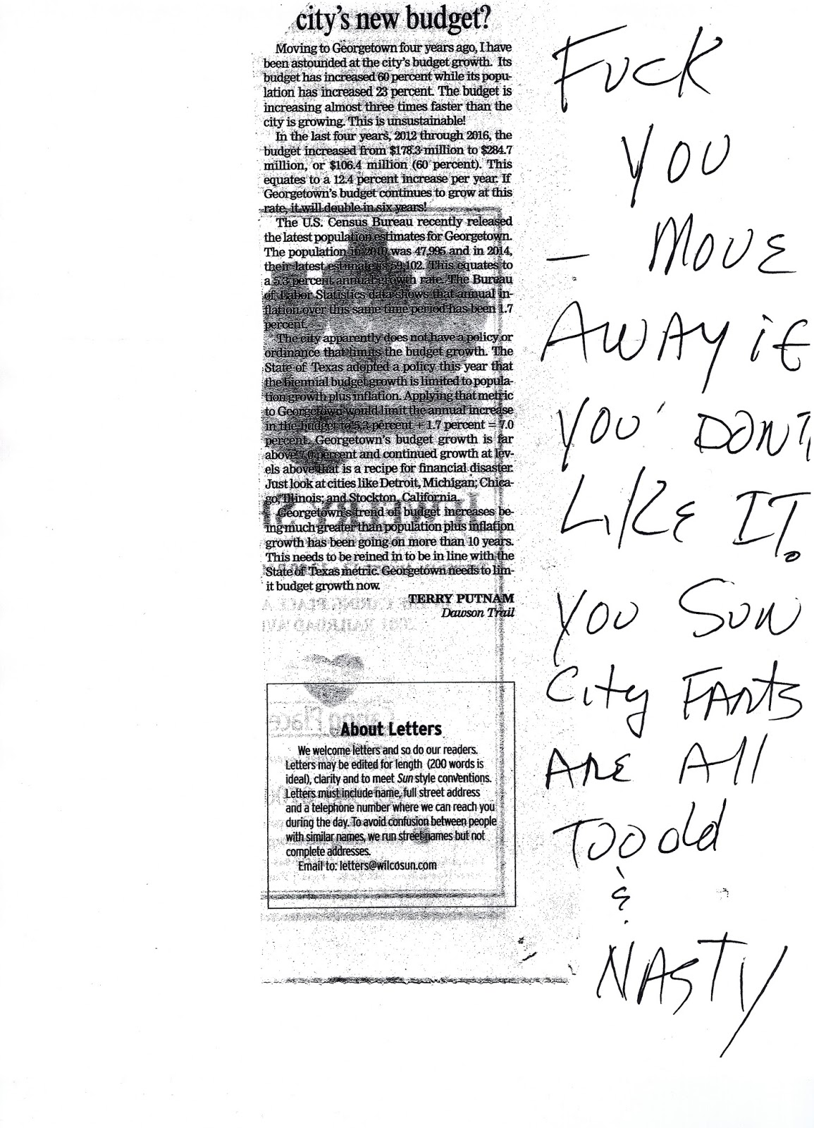 GeorgetownWatchDog: More Hate Mail