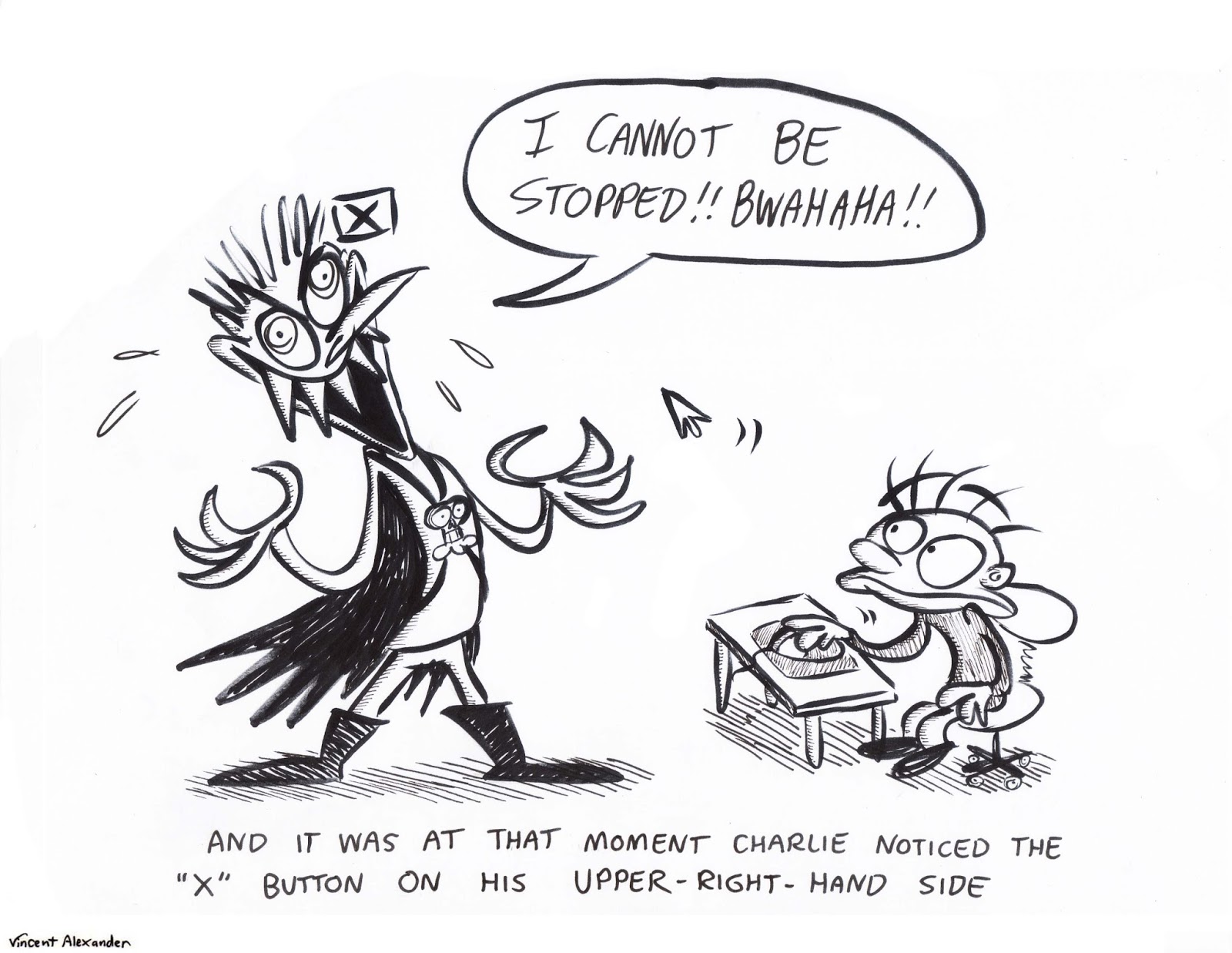Vincent Alexander Cartoons: X Button