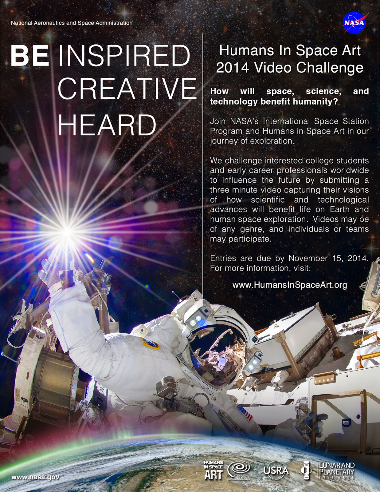 McCoy College Academic Advising Blog: Humans in Space Art Video ...