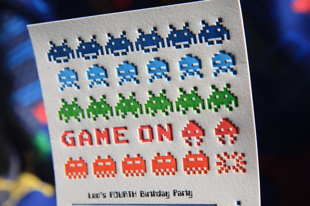 Fluid Ink Fine Letterpress of Australia: Space invaders birthday party ...