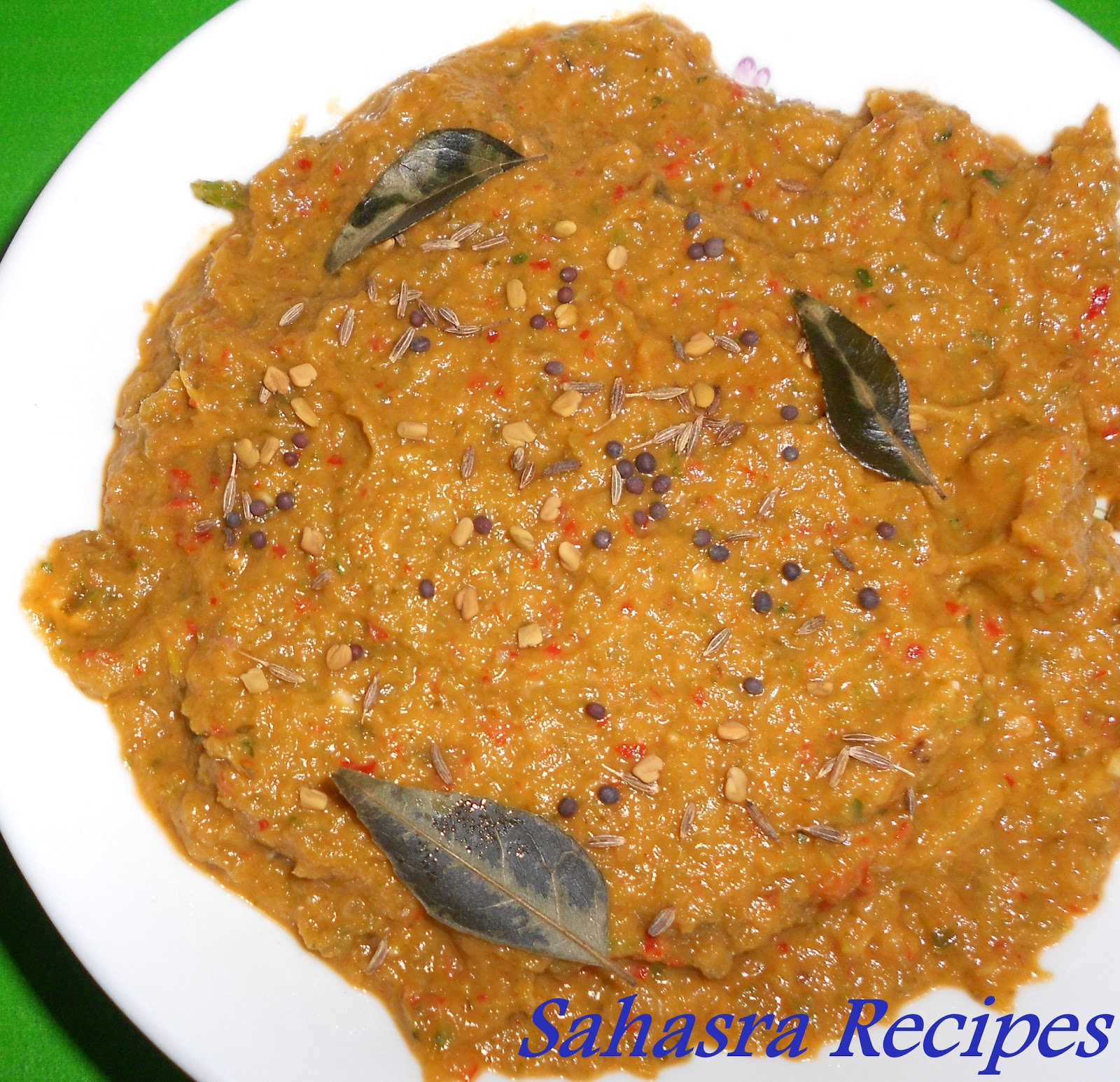 Sahasra Recipes: Ridge Gourd Chutney /Beerakaya Pachadi