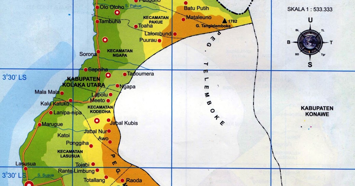 Peta Kabupaten Kolaka Utara