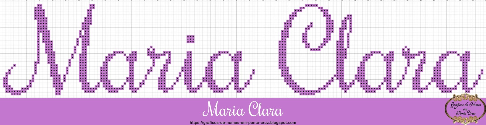 Gráficos de Nomes em Ponto Cruz: Nome Maria Clara em Ponto Cruz