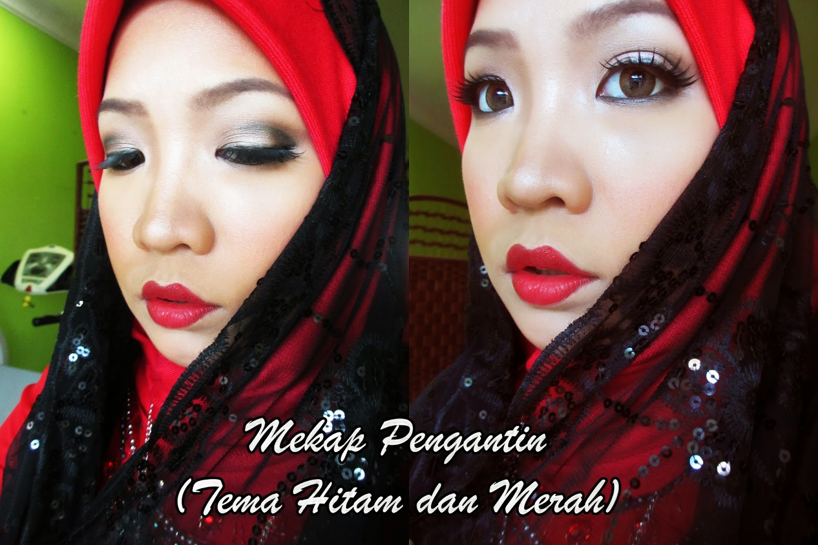 Princess Yanti: Tutorial Mekap Pengantin (tema Merah dan Hitam)
