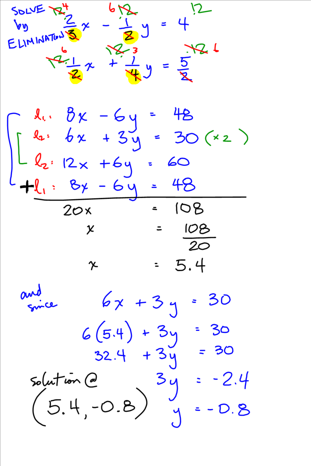 Grade 10 Applied PreCalculus Cheetah: Solving Systems using Elimination