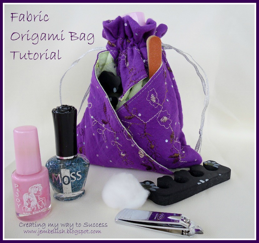 Creating my way to Success: Fabric Origami Bag - photo tutorial
