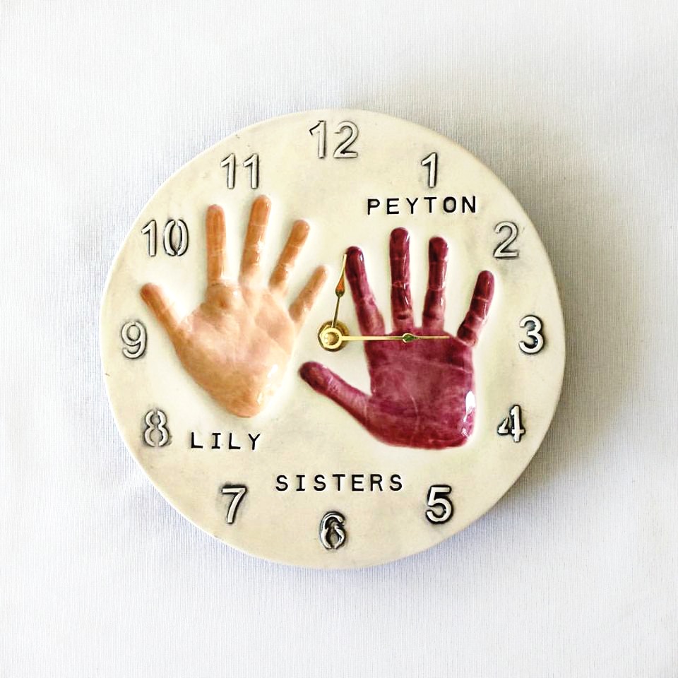 TheBabyHandprintCompany: Hand Print Clock - Hand Print Art - Sibling ...