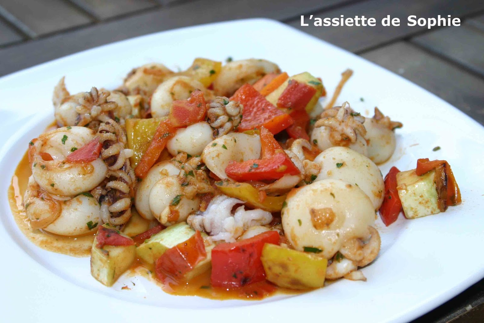 L' assiette de Sophie: Seiches entières aux petits légumes