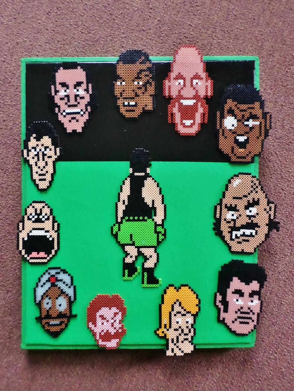 Long Black Fingers : Mike Tyson's Punch Out Perler On Canvas
