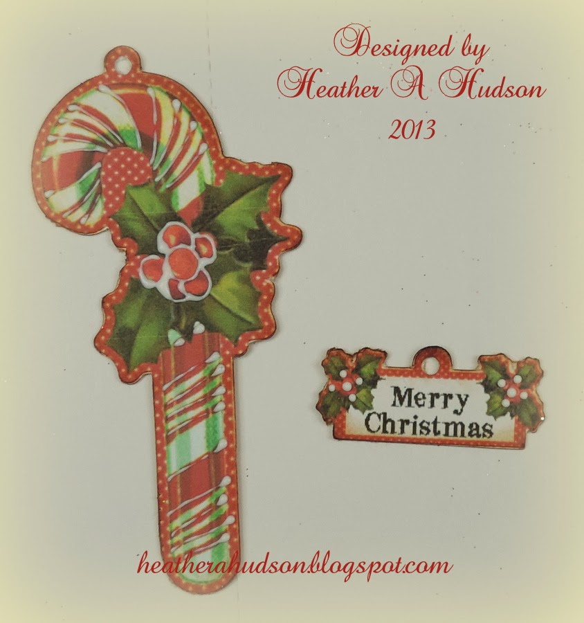 Heather A Hudson: Vintage Candy Cane & Christmas Holly Ornament ...