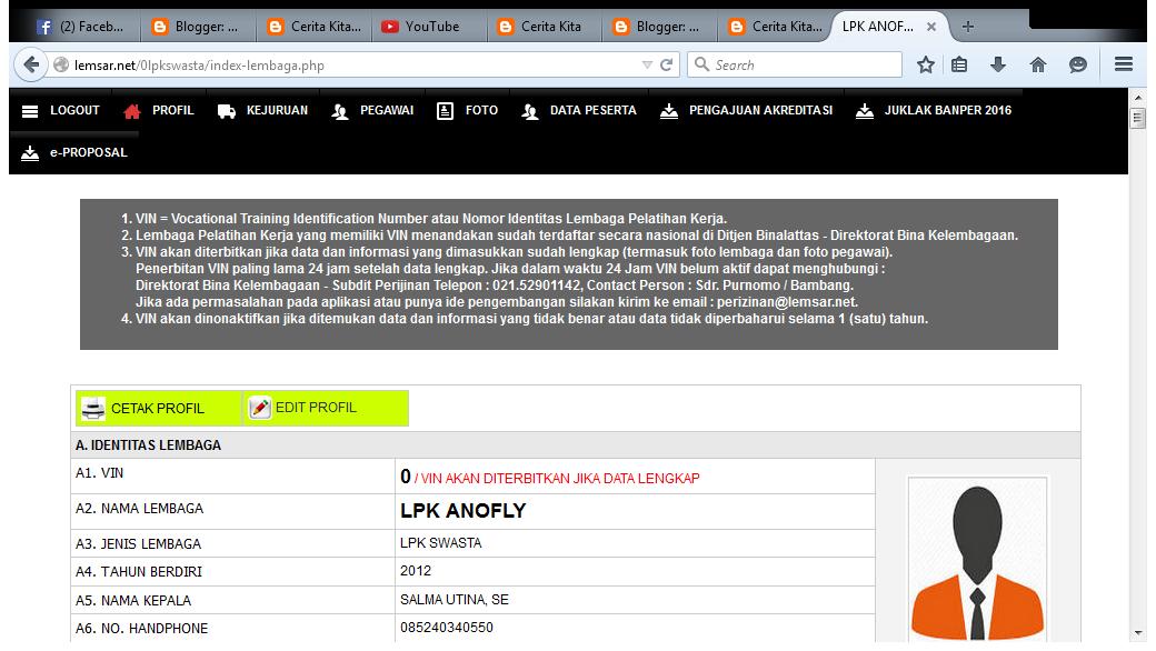 Cerita Kita: Cara Registrasi VIN Bagi Lembaga Pelatihan Kerja ( LPK ...