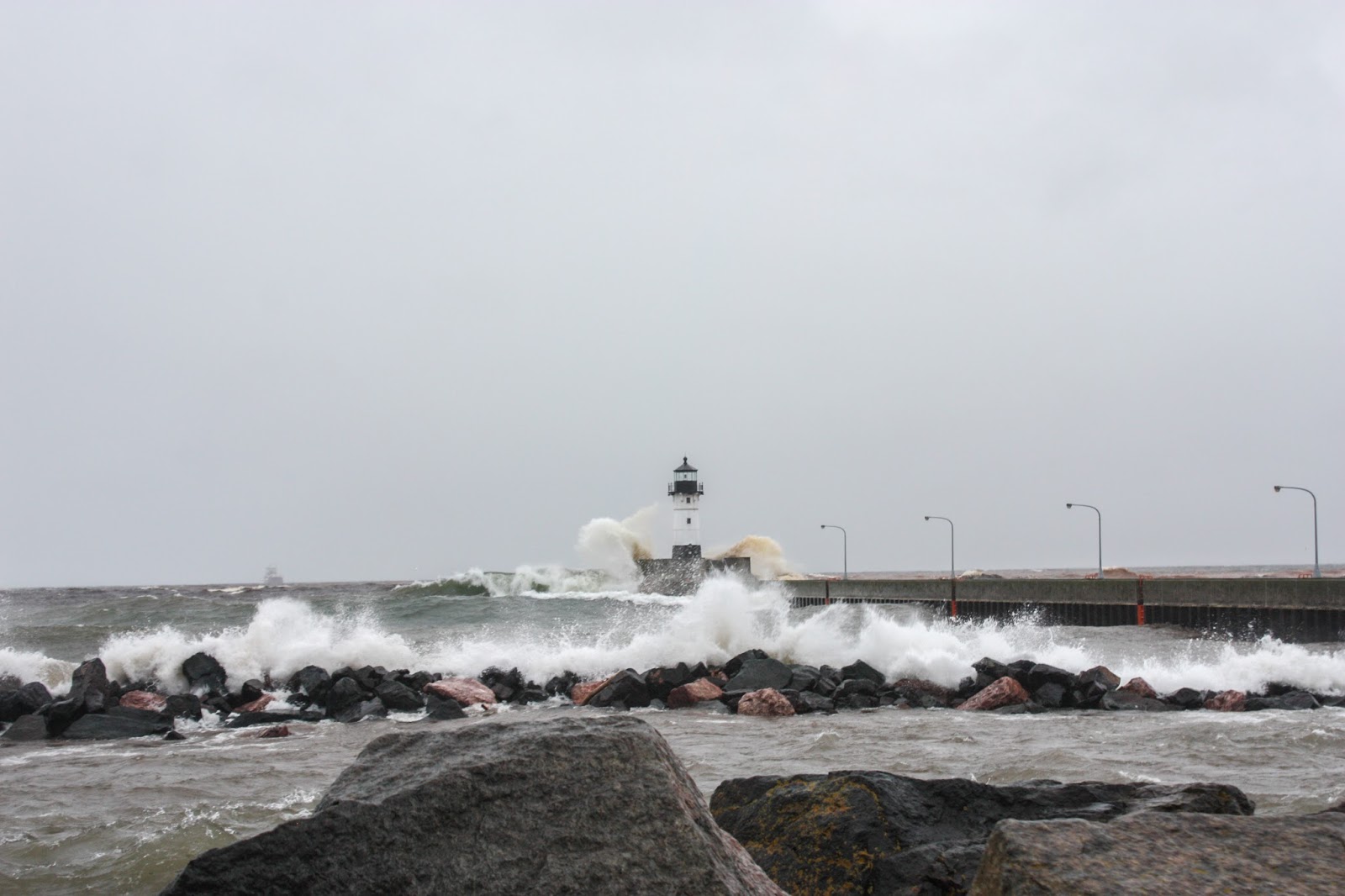 Reminisce Images by Stefanie: Waves Crashing on Lighthouse