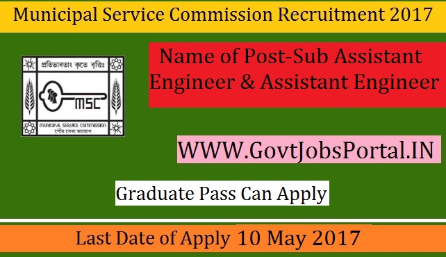 Municipal Service Commission Recruitment 2017–Sub-Assistant Engineer ...