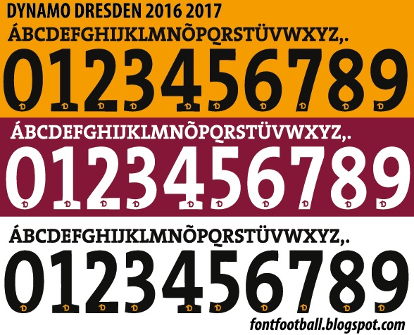 FONT FOOTBALL: Font Vector Dynamo Dresden 2016 2017 kit