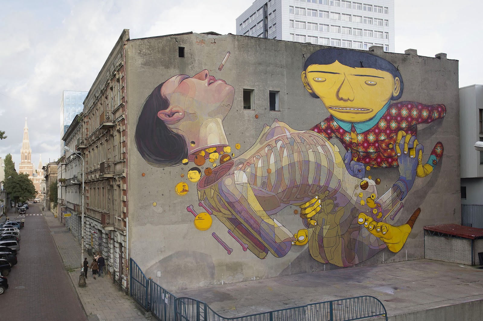 Os Gemeos x Aryz New Mural In Lodz, Poland | StreetArtNews | StreetArtNews