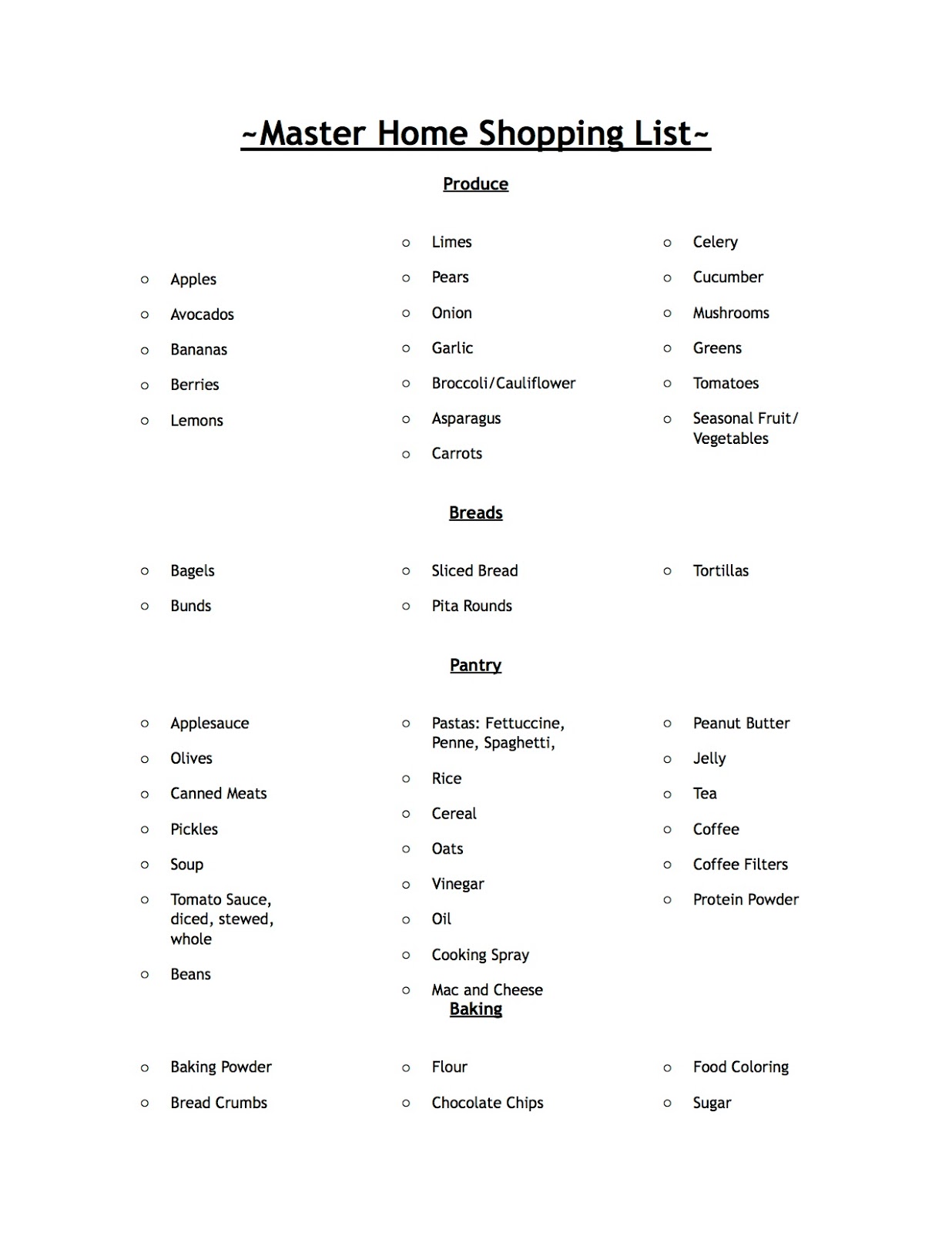 Riggs Creek Farmhouse: Master Home Shopping List | Printable