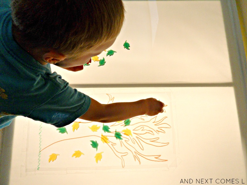 Sticky Fall Tree Light Table Activity | And Next Comes L - Hyperlexia ...