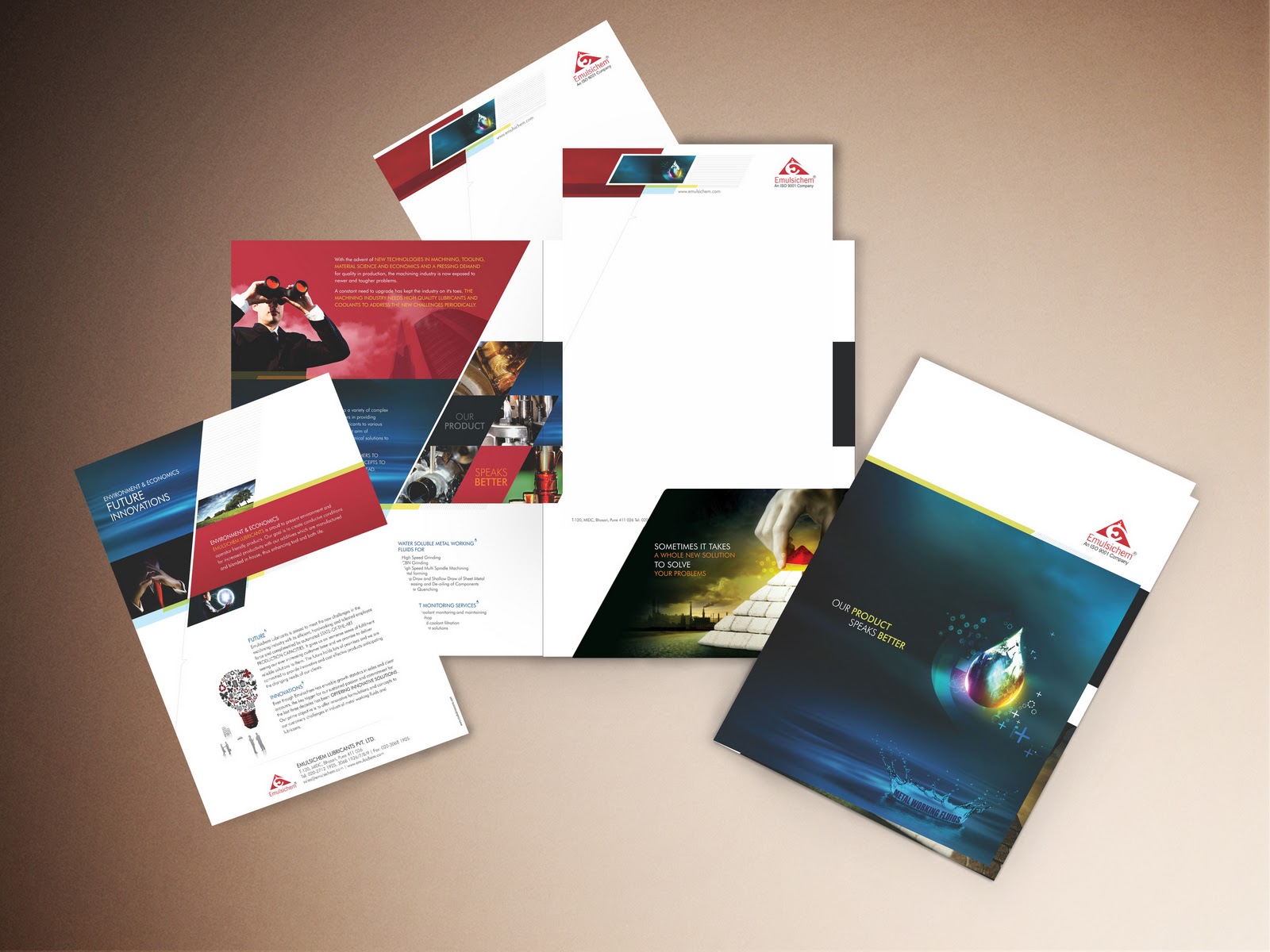 designs&blossoms: Folder and Inserts Design for Emulsichem Lubricants