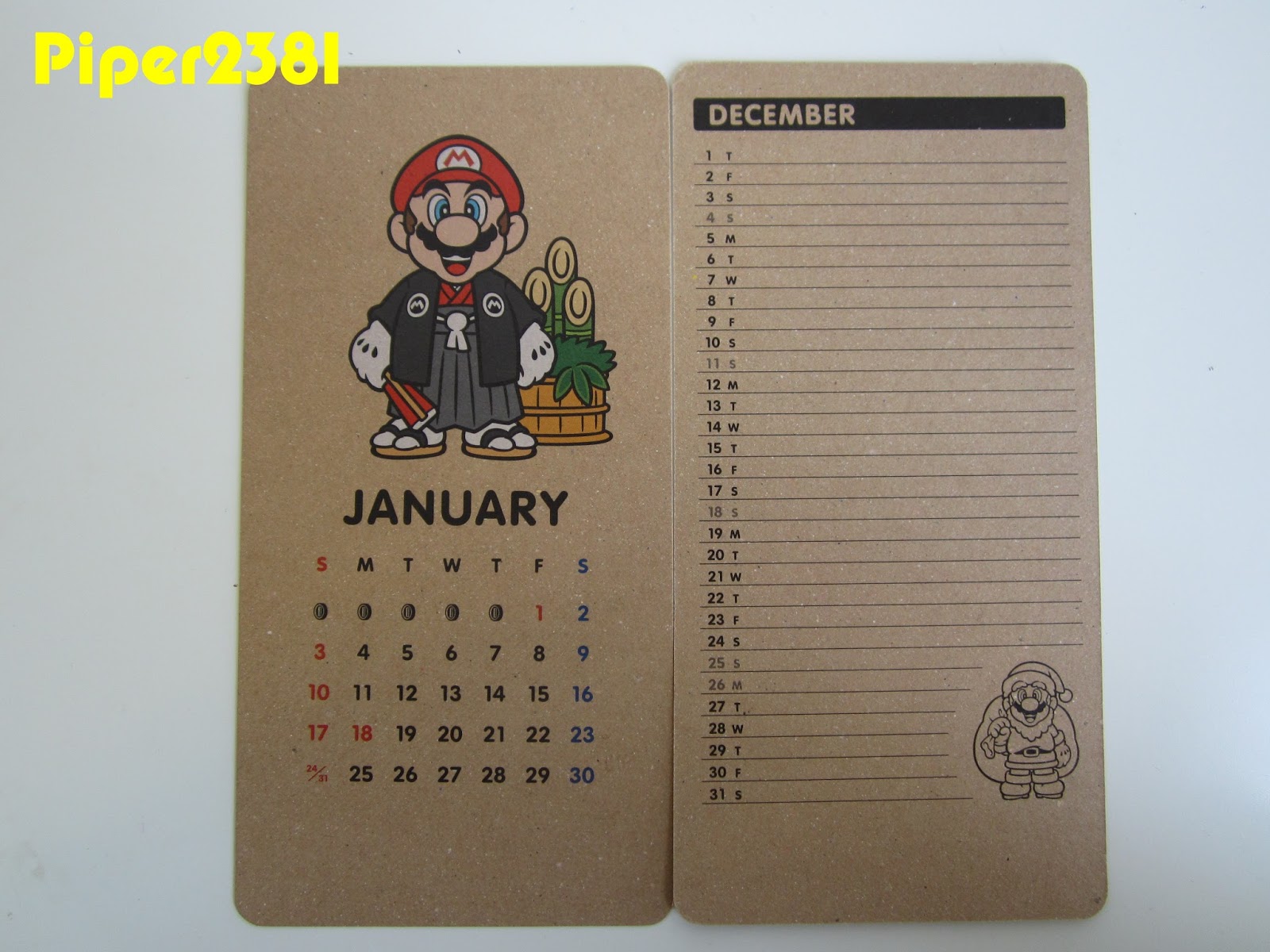 Piper2381: Club Nintendo Calendar 2016
