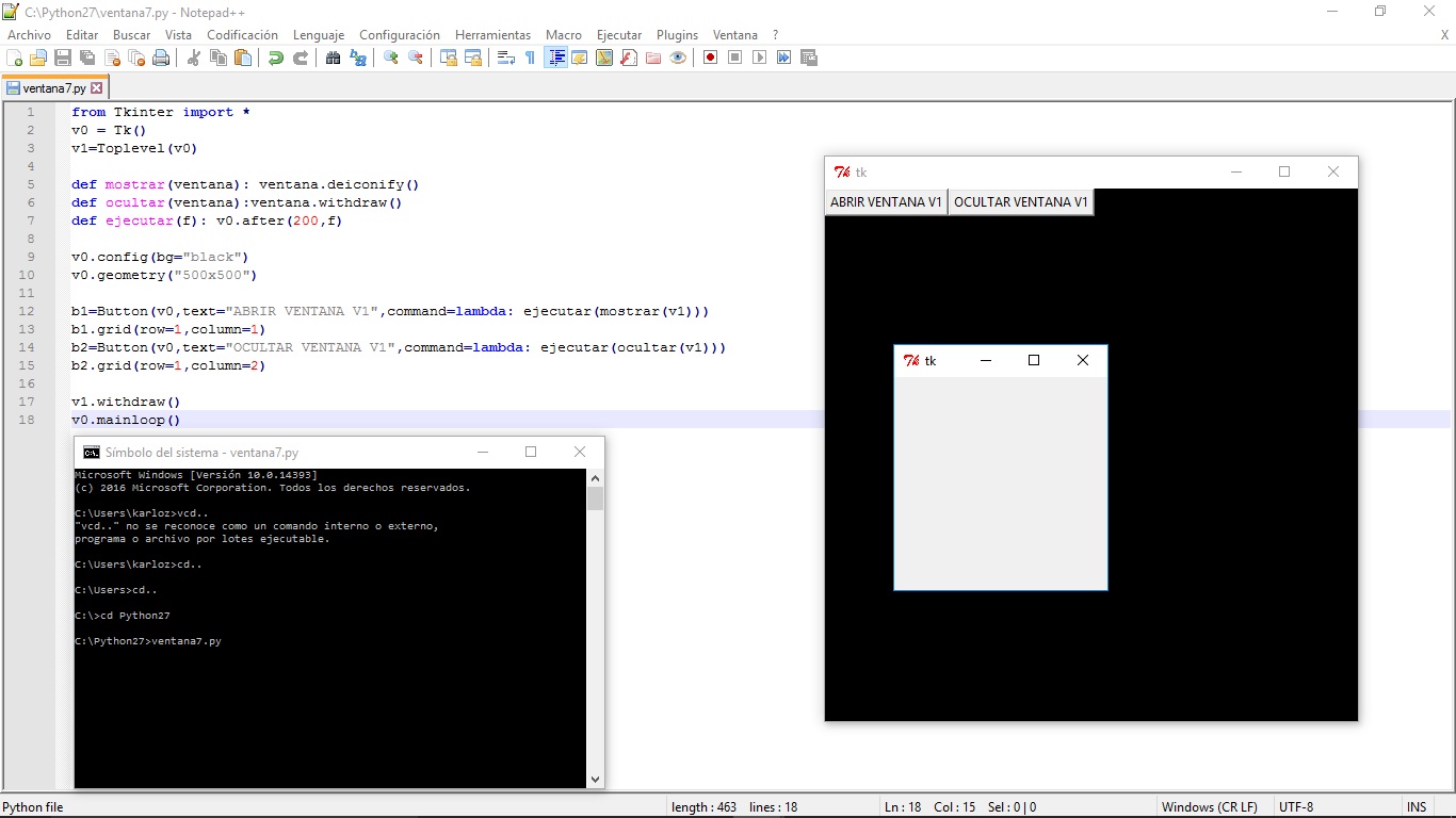Graficación - Carlos Ernesto Guzmán Rubio: Programas de Ventanas en Python