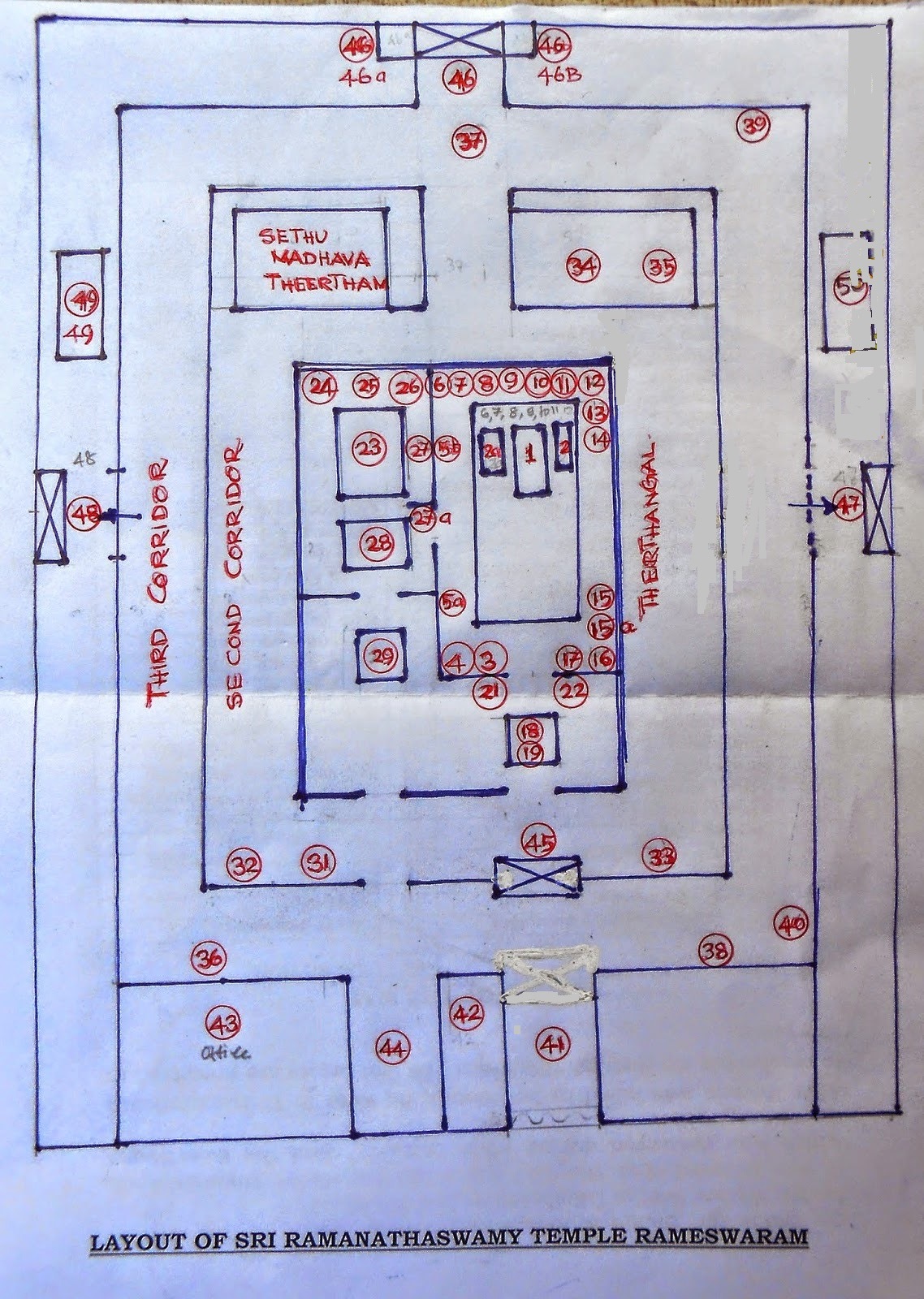 Tamilnadu Tourism: Ramanathaswamy Temple, Rameswaram – Temple Layout