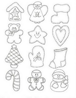 Patchwork Moldes e Riscos: Moldes de Patchwork para enfeites de Natal