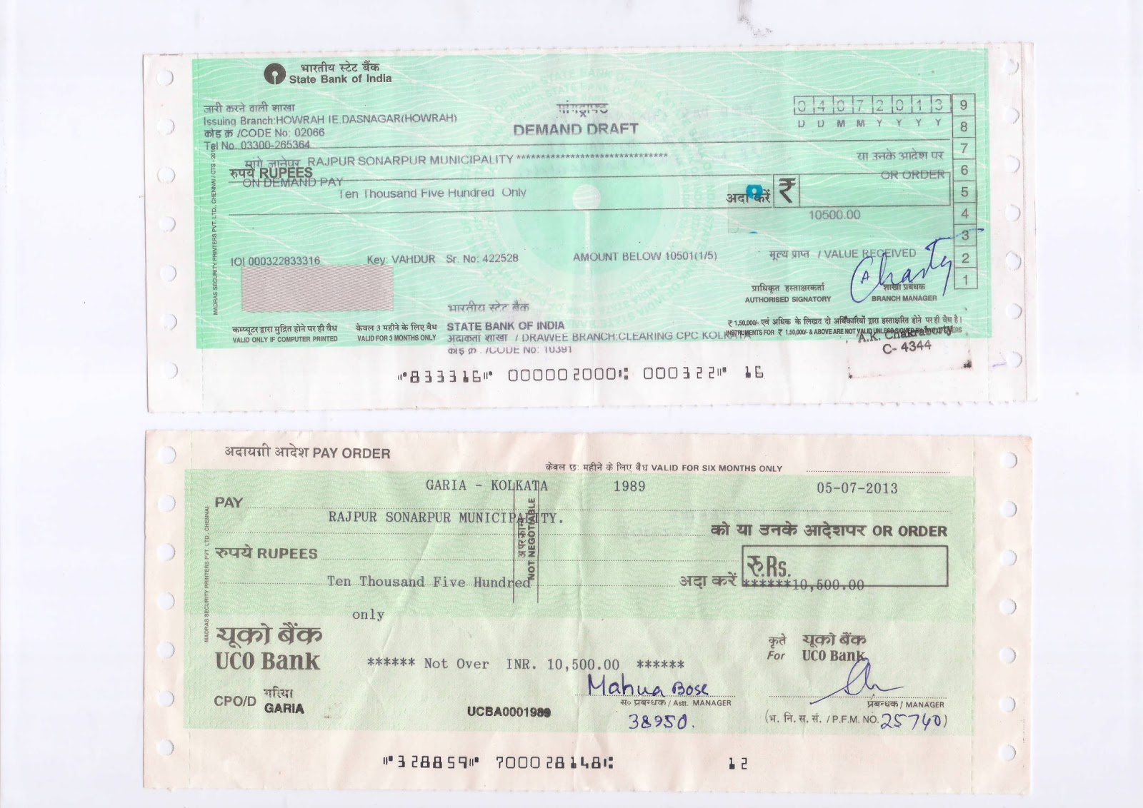 SRIJONI PHASE II PORTAL: DEMAND DRAFT