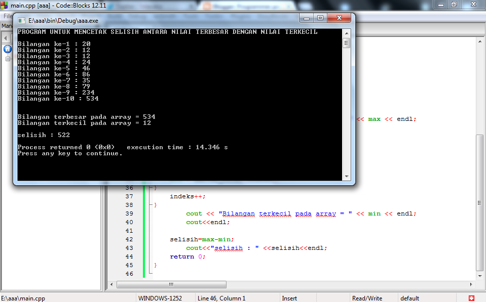 Programmer pemula masuk!!!: PROGRAM C++ UNTUK MENCETAK SELISIH ANTARA ...