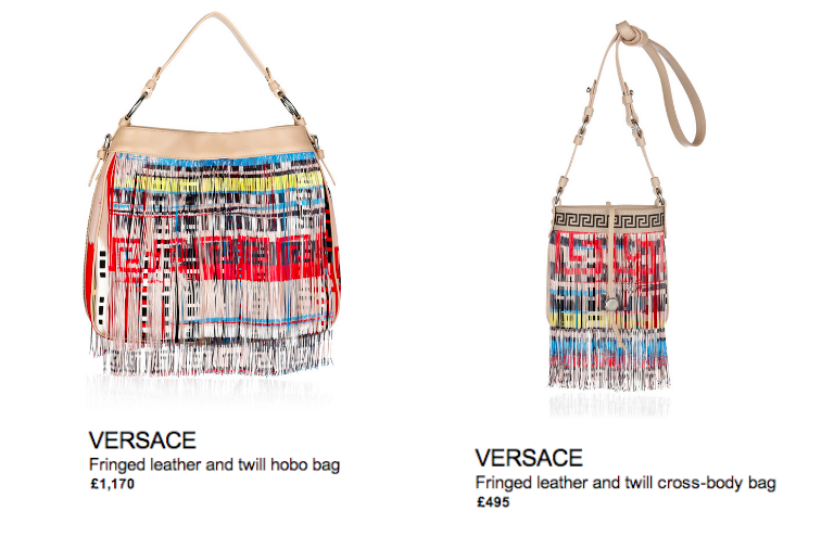 High End Done High Street: Versace Aztec Fringe Bag | Charlottes ...