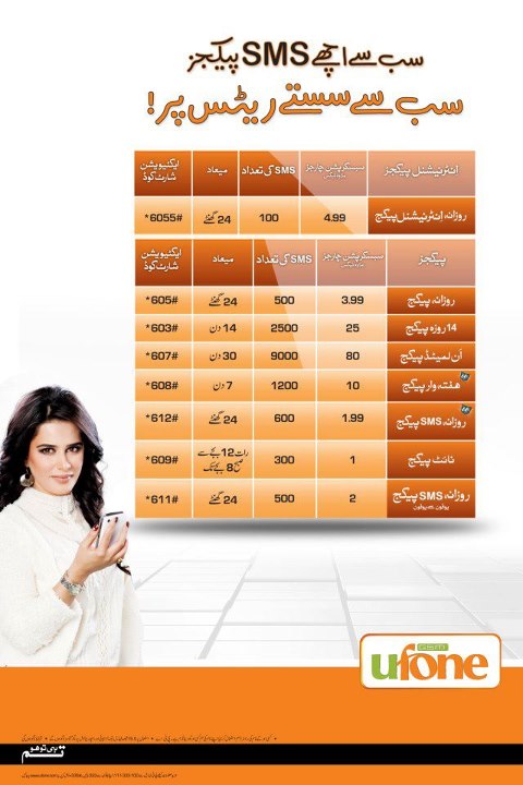 ProPak News: Ufone Best SMS Packages 2013 on lowest rates