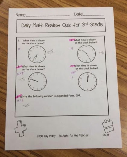 An Apple For The Teacher: Daily Math Review