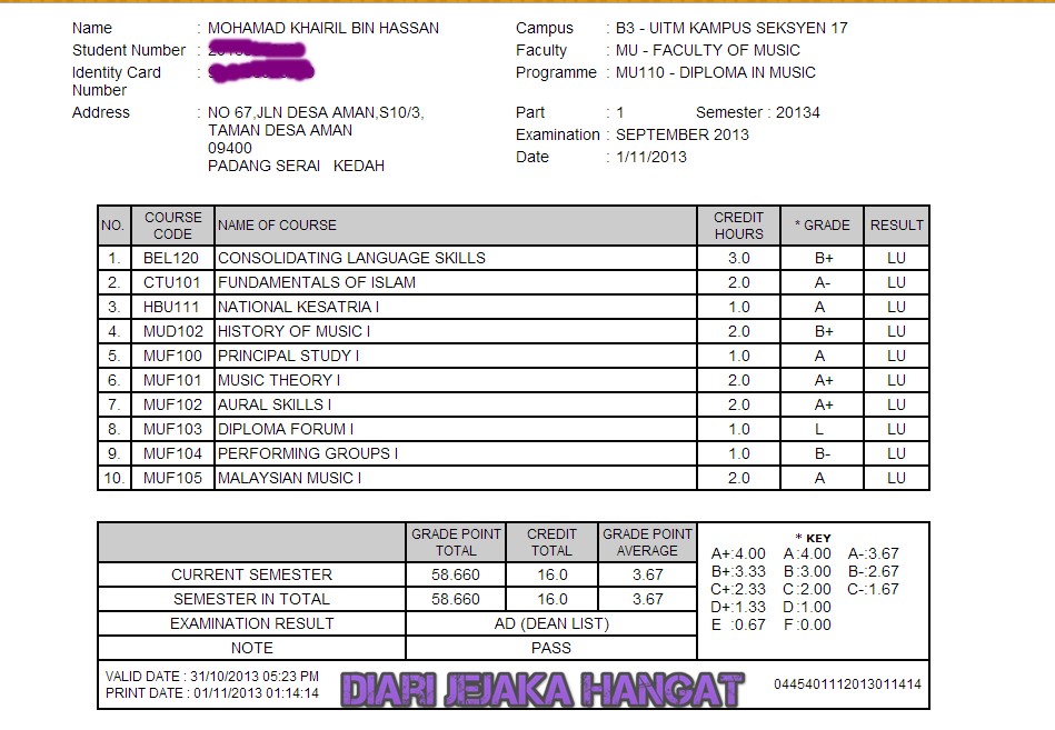 Result Exam SEMESTER PERTAMA!!