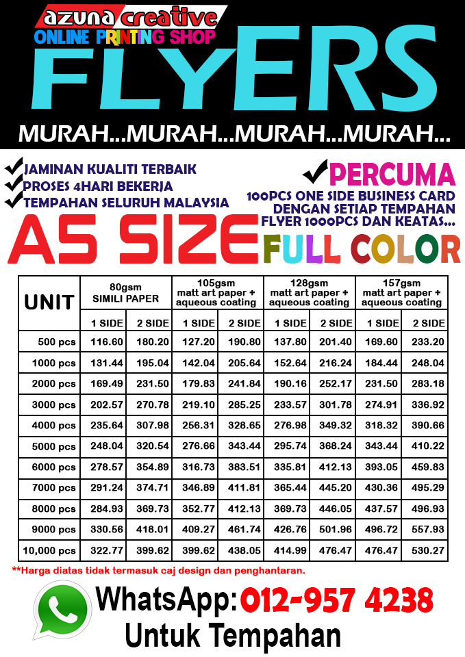 Azuna Creative Design And Printing Services: Flyer