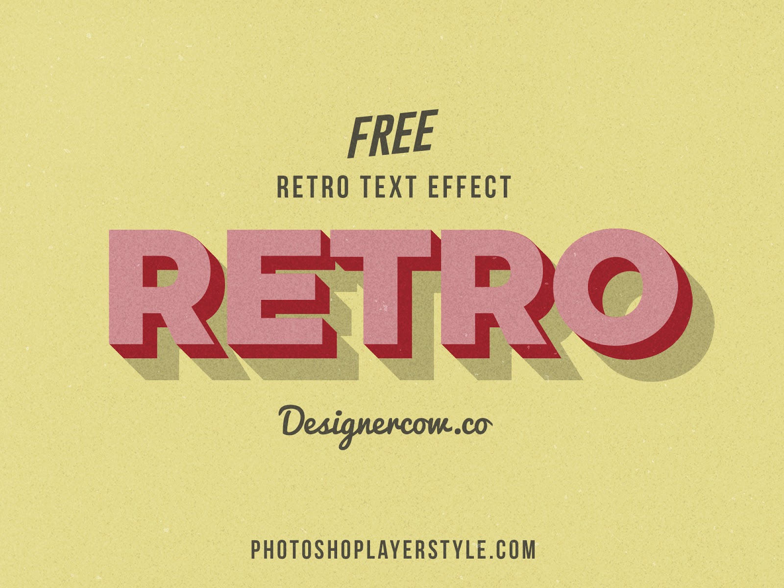 Free Retro Text Effect V2 - Photoshop Layer Styles