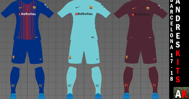 pes-modif: PES 2017 Kits Barcelona 2017-18 by Andres Kits